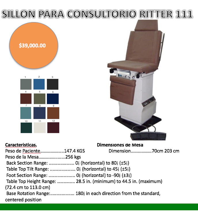 CAVZA EQUIPOS MEDICOS: Ritter 111