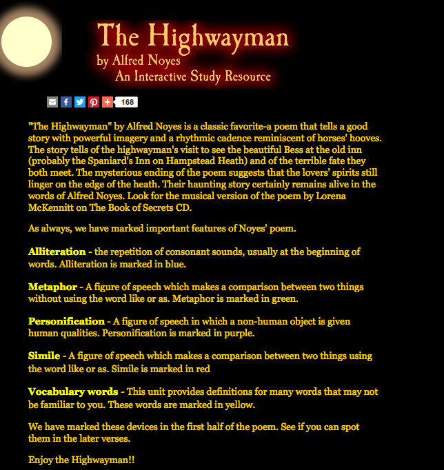Ms. Casassa 6-8 Language Arts: "The Highway Man" by Alfred Noyes