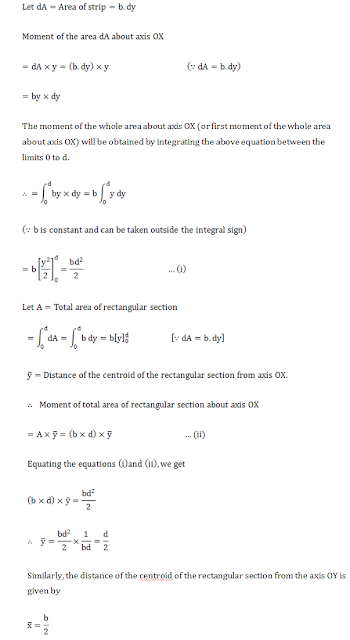 Centroid formula for all shapes of an area element: how to find centroid