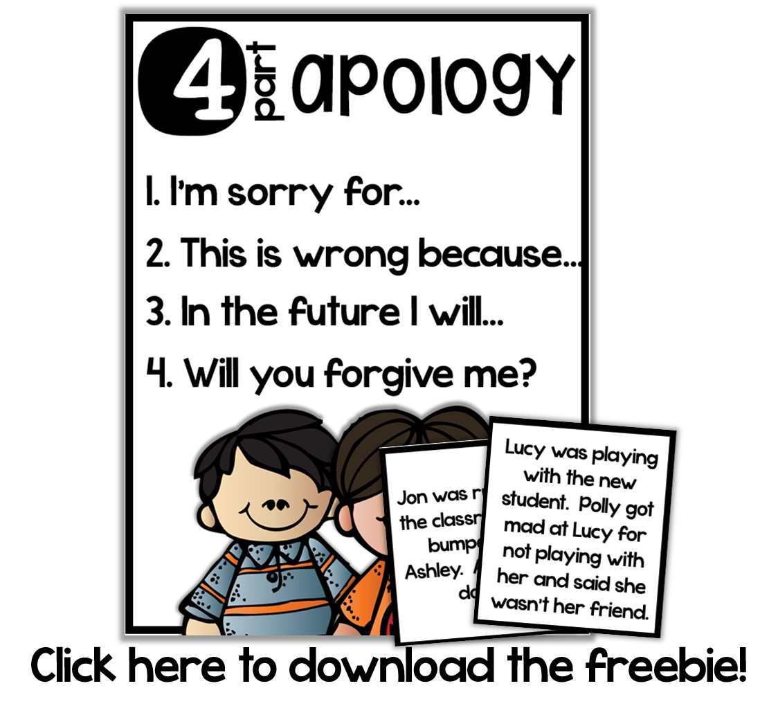 Build Character in Kids {4 part apology freebie} | Freebielicious ...
