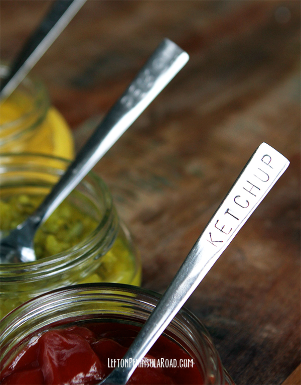 DIY Stamped Condiment Spoons | Left on Peninsula Road