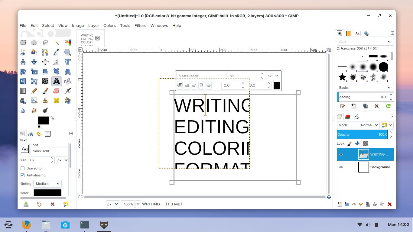 Text Editing with GIMP