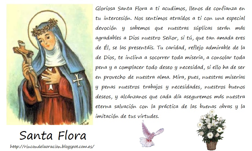 Rincón de la Oración: Estampa Oración de Santa Flora