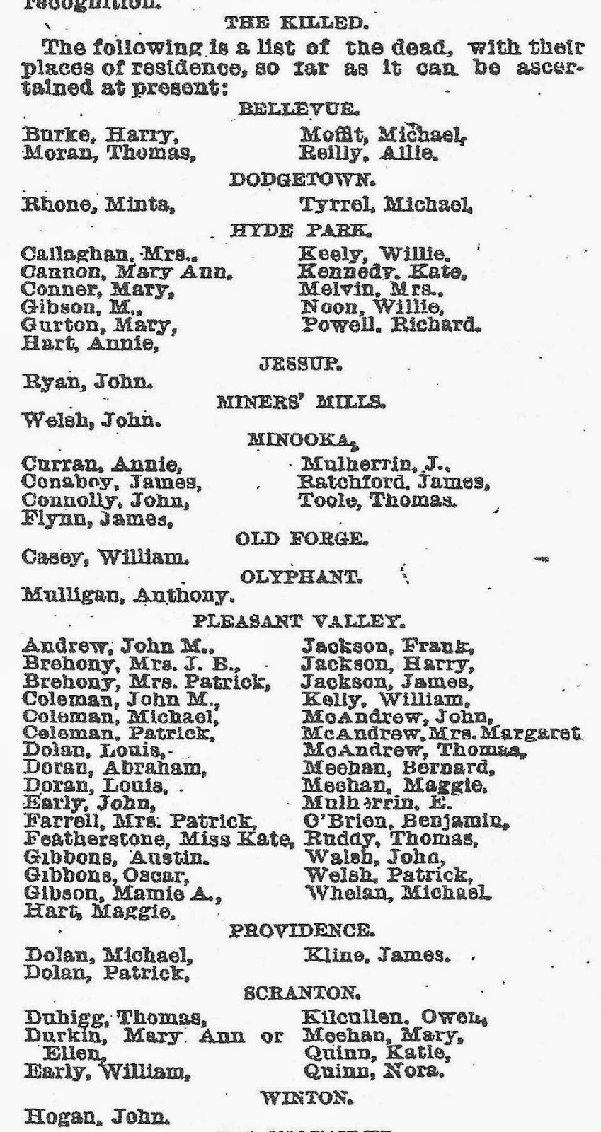 Cultured Carbon County: Mud Run Train Disaster - "A name of terror for ...