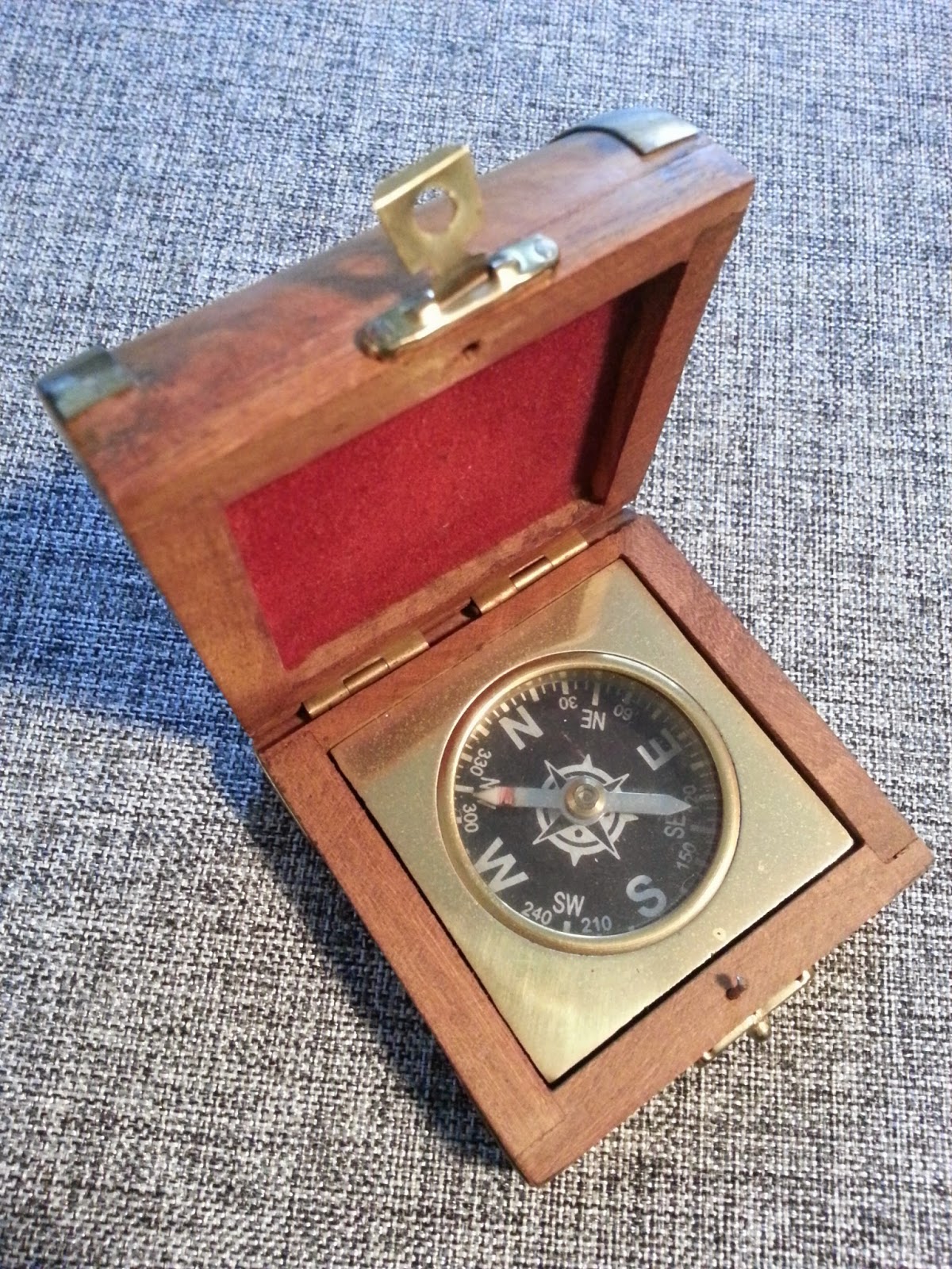 Vintage Compass Wood Box