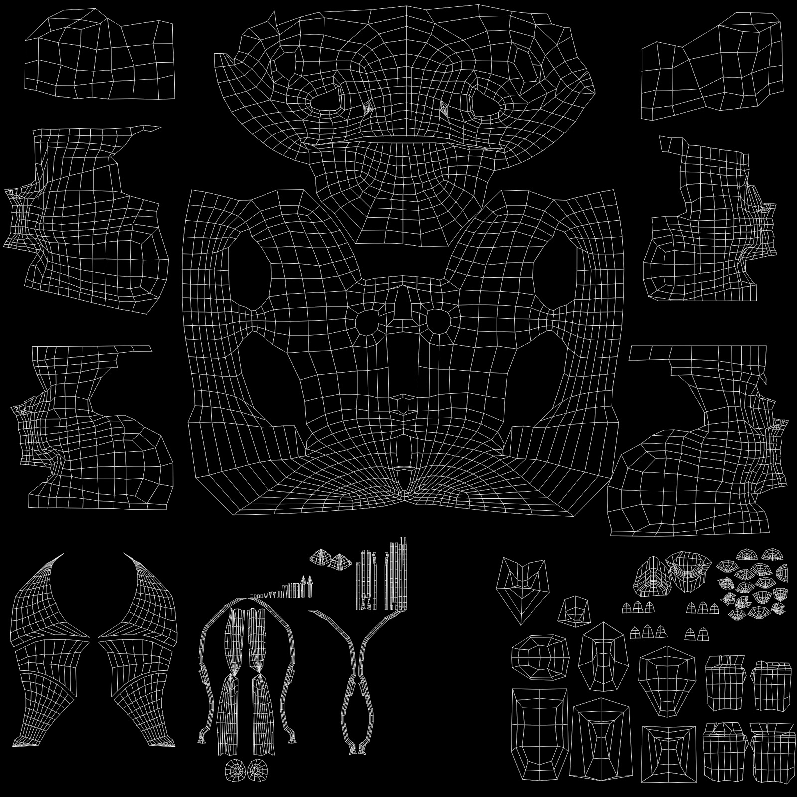 art challenges technology, technology inspires art: UV Mapping Dragon