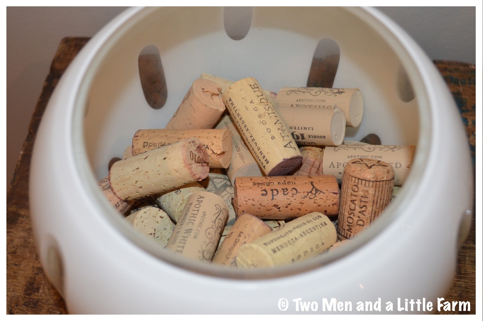 Two Men and a Little Farm: SAVING WINE CORKS