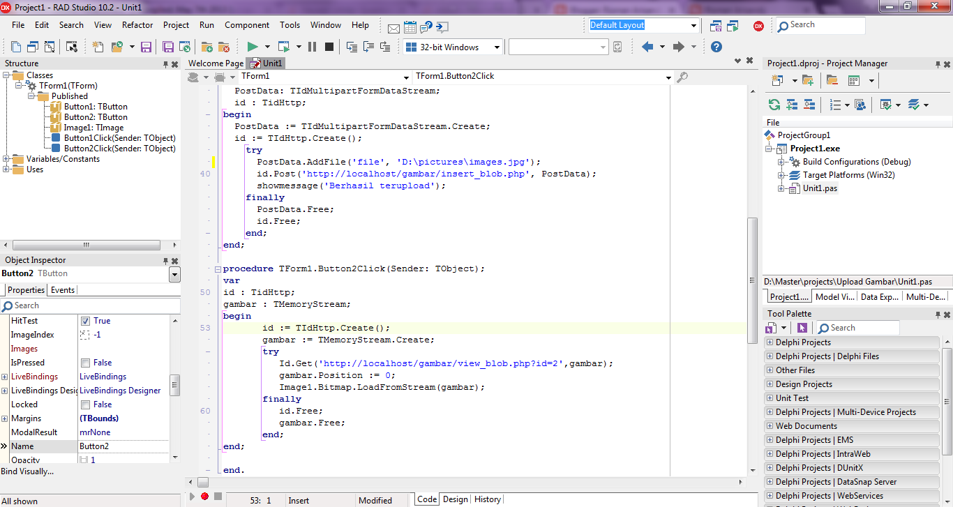 Risman Arisandy: Post gambar ke field blob database mengunakan Delphi & Php