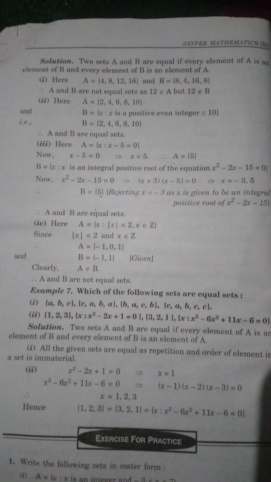 Element of Mathematics Solutions for Class 11 | Chapter-1 Sets Solution ...