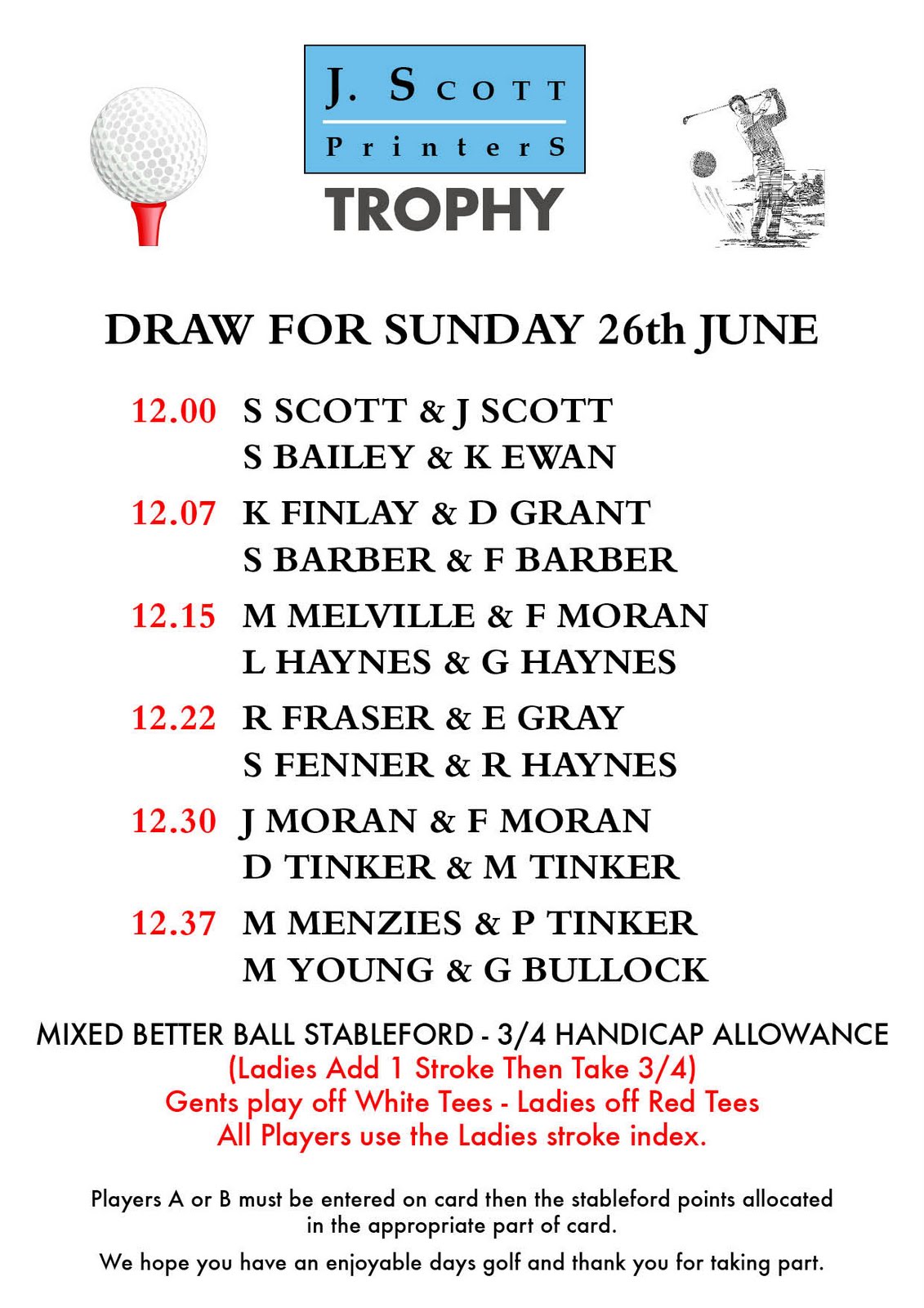 STRATHMORE GOLF CLUB GENTS: June 2011