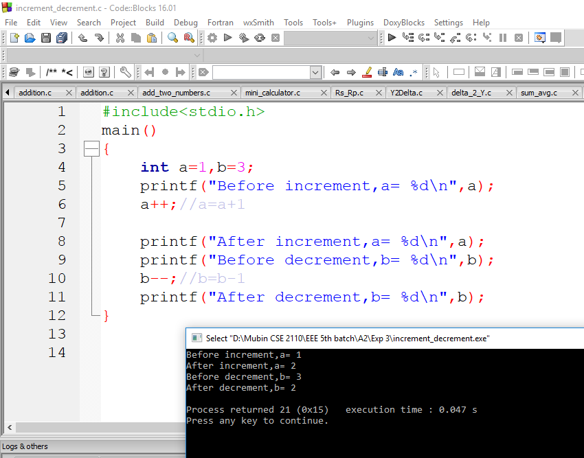 Black-White Mubin | মুবিনের রাফখাতা: C programming:Simple C Codes with output
