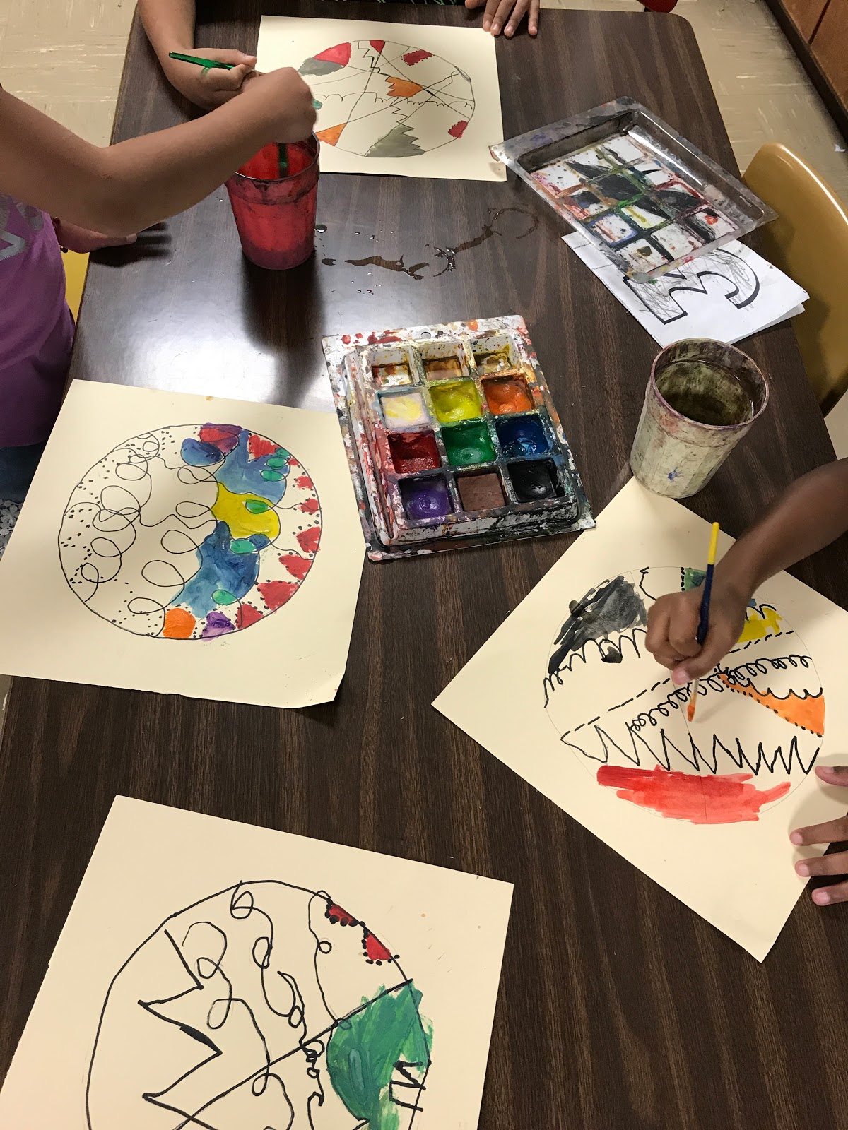 Elements of the Art Room: 2nd grade Line Paintings Inspired by The Dot