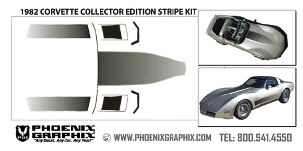 Phoenix Graphix Muscle Cars Decal Stripe Kits: 1982 CORVETTE COLLECTOR ...