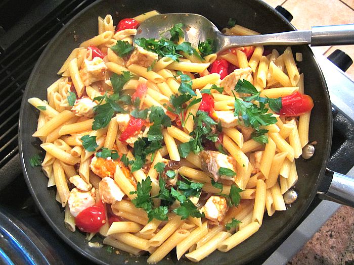 Pasta w/ Swordfish & Cherry Tomato Sauce