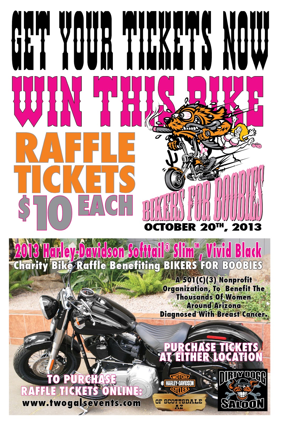 Two Gals Events & Promotions: Bike Raffle Bikers for Boobies 2013!