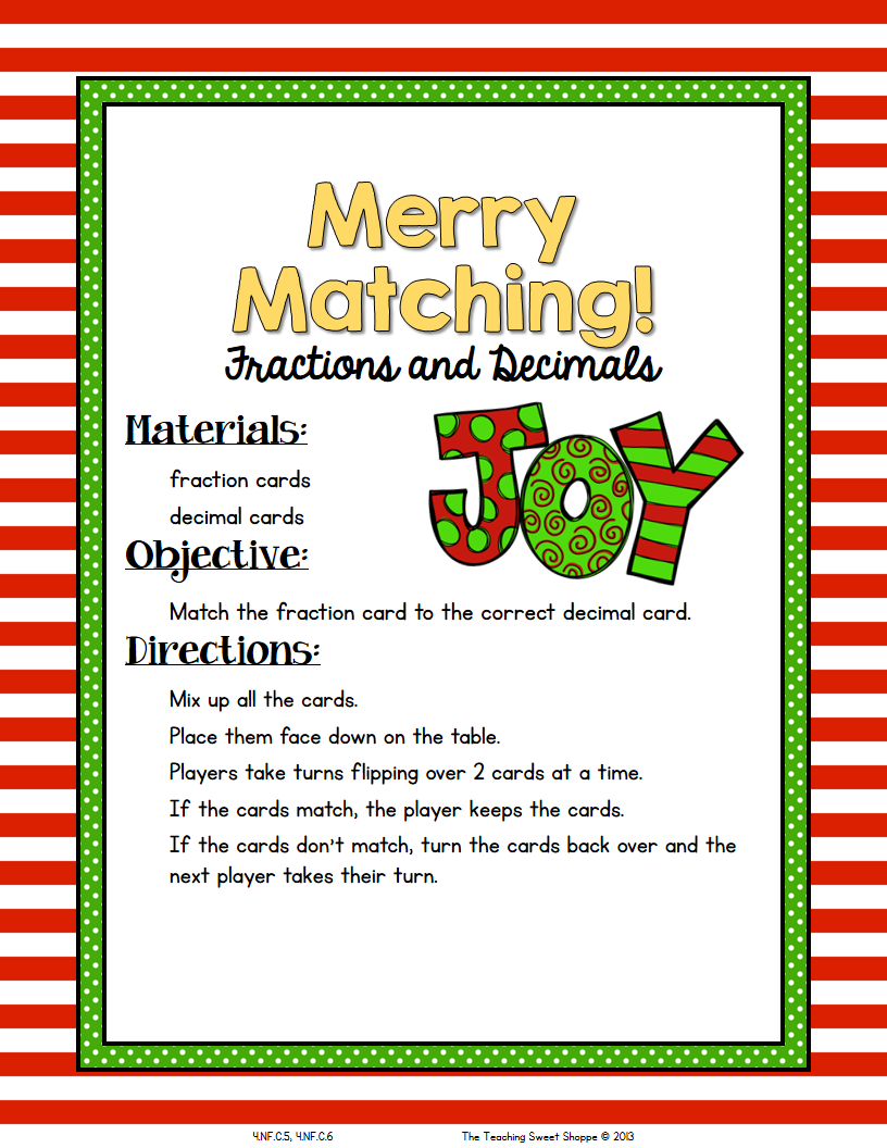 The Teaching Sweet Shoppe!: Christmas Themed Math Centers for Grades 3-5!