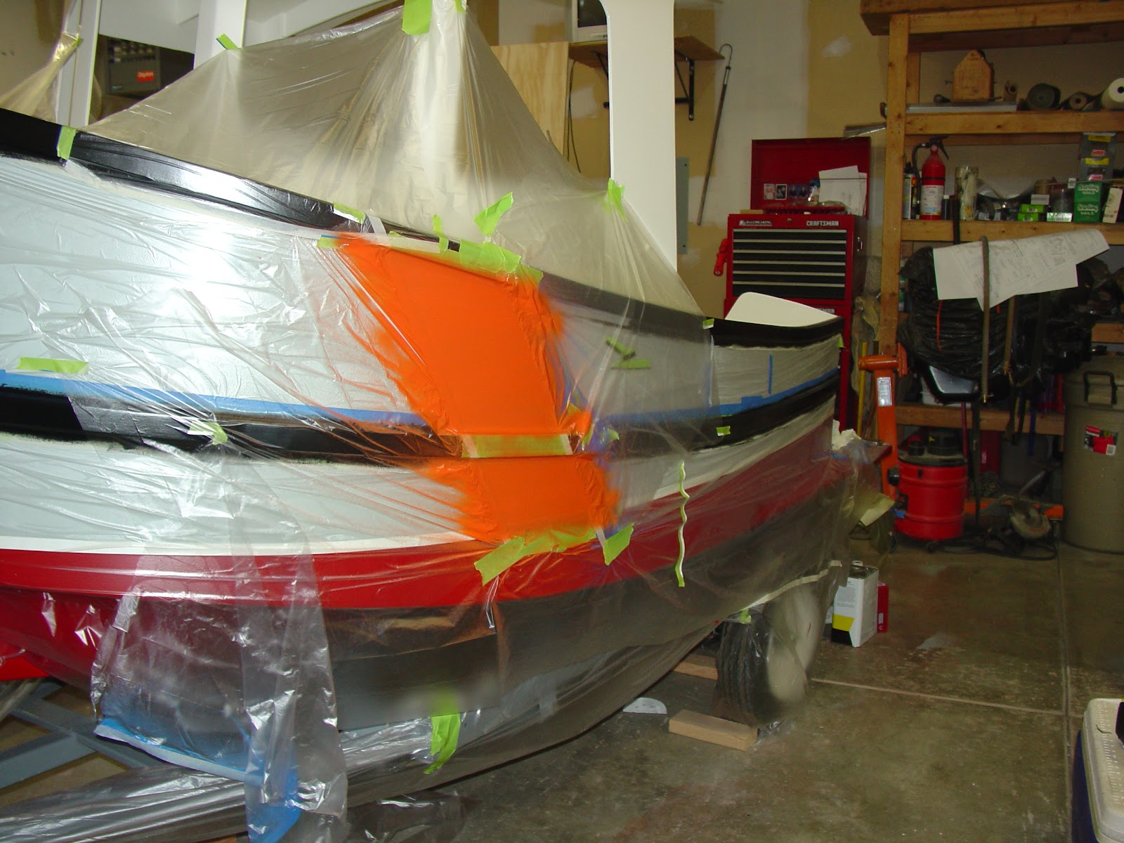 Todd's Mini-Tug Boat Building Journal: Orange Coast Guard Stripe