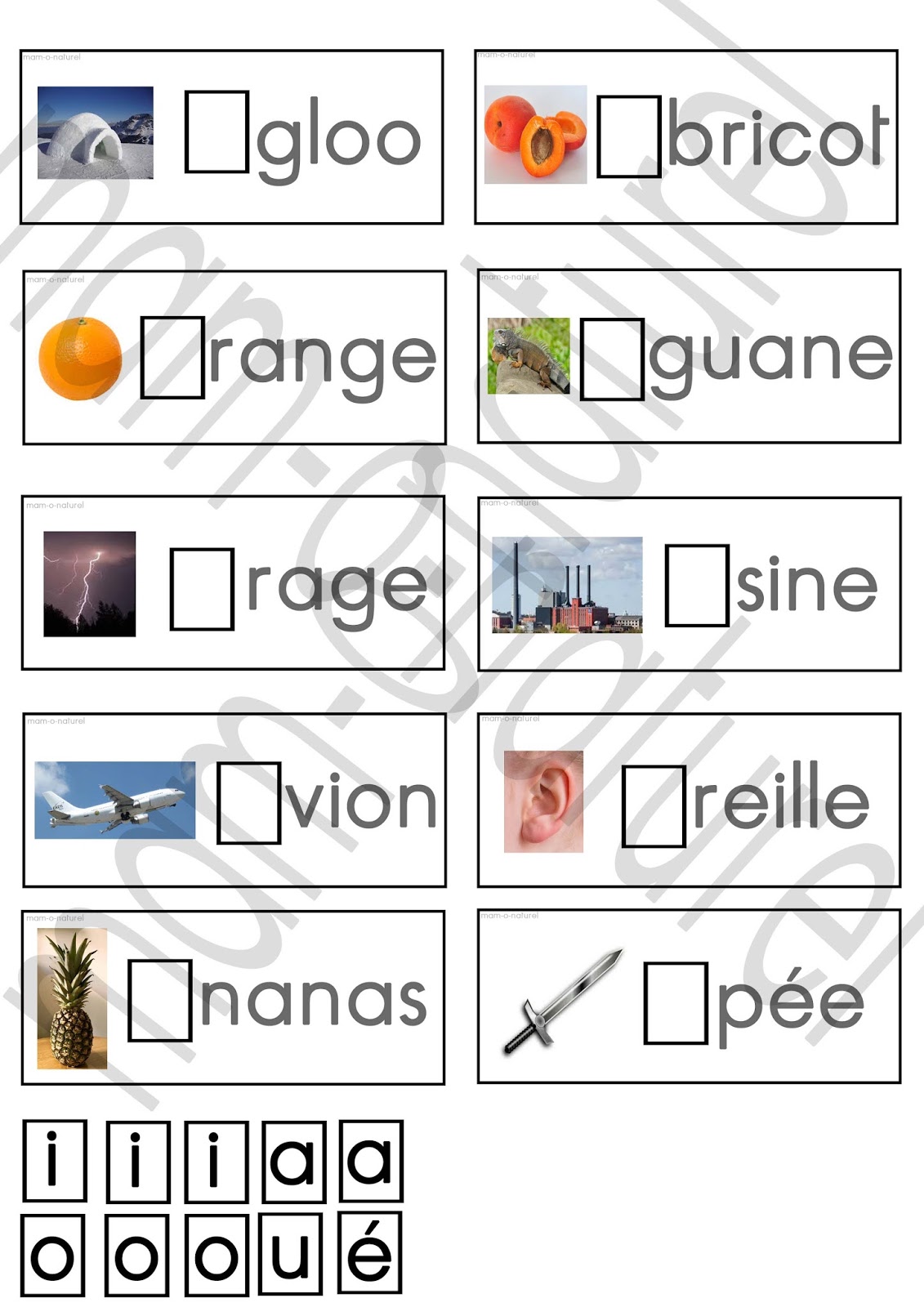 Apprends les syllabes | Mam'o naturel