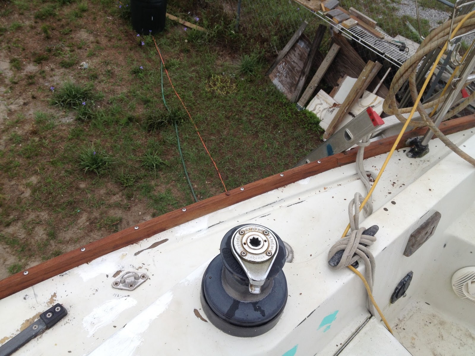 S/V Johanna Rose: New Teak Toe Rail