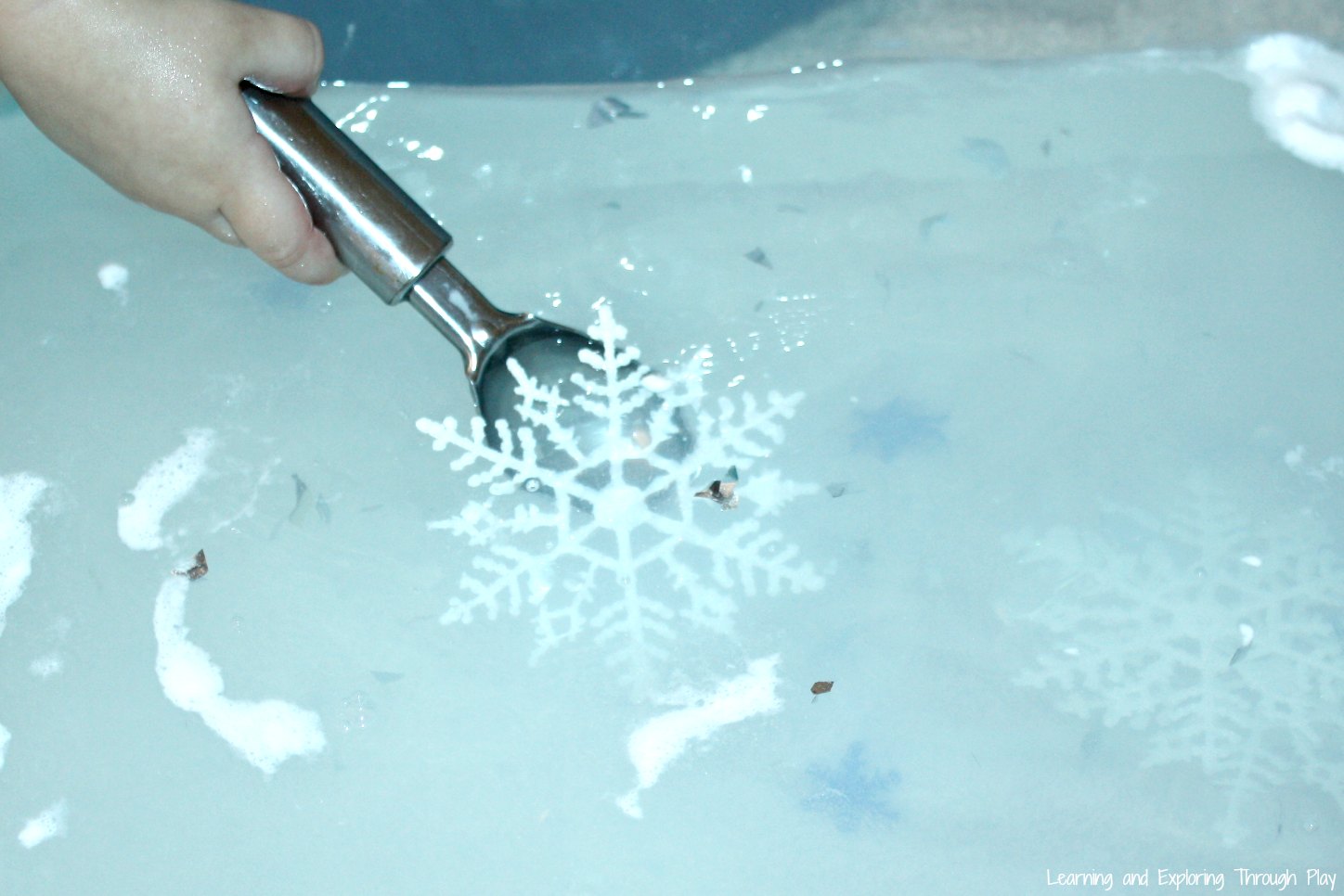 Learning and Exploring Through Play: Snowflake Soup Winter Sensory Play