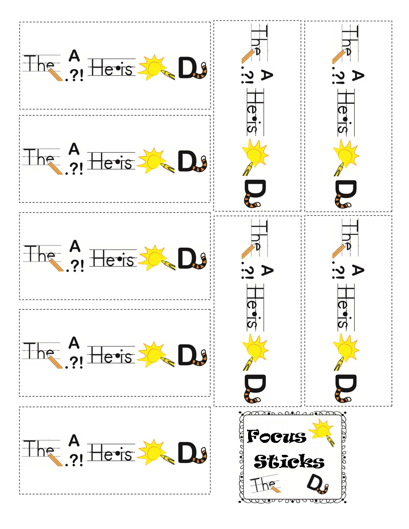Focus Sticks - Classroom Freebies