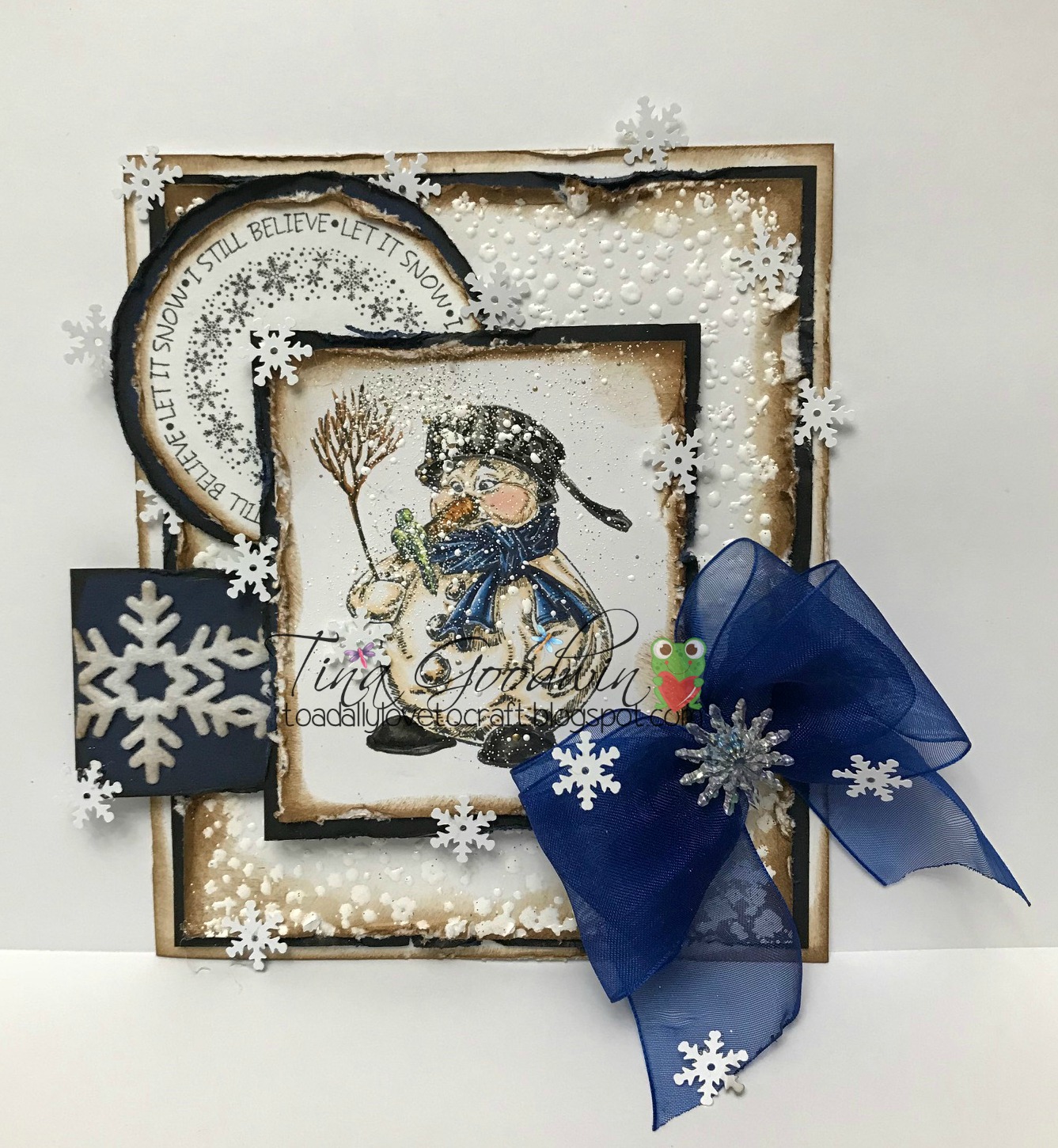 Toadally Love To Craft: Let It Snow Card with Rubbernecker Stamps
