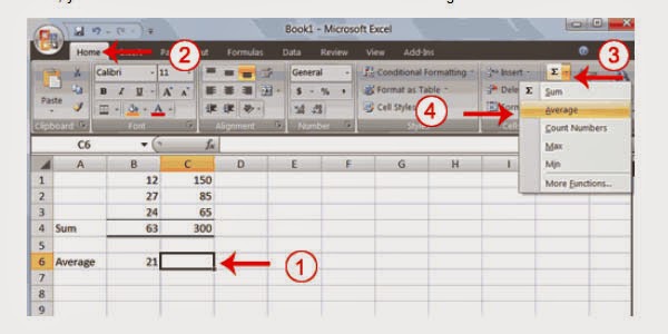 Microsoft Excel Formatting a worksheet and Calculating Average