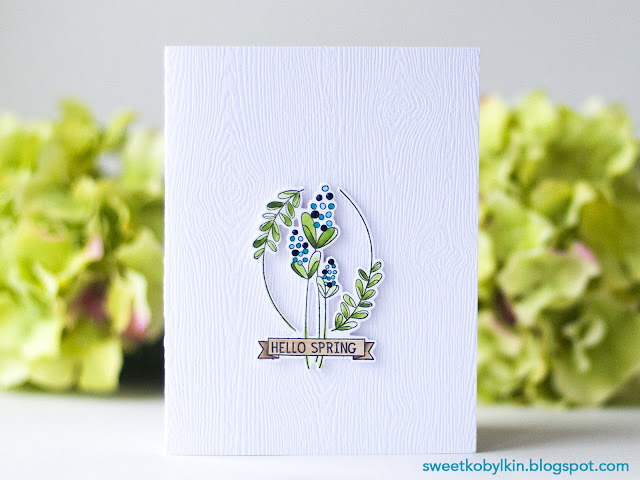 Easy Coloured Spring Cards with Woodgrain Card Base | Sweet Kobylkin
