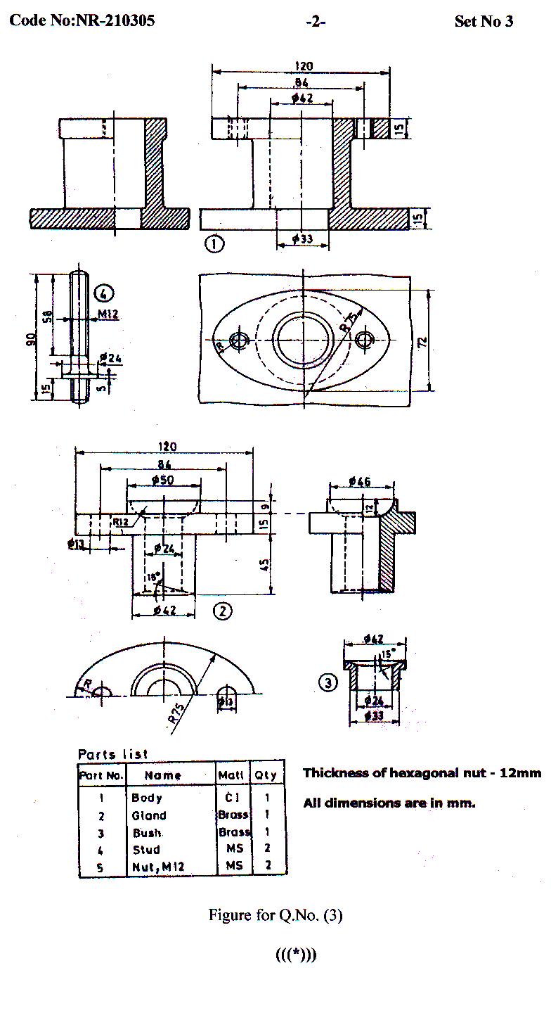 MECHANICAL: Machine Drawing model question papers