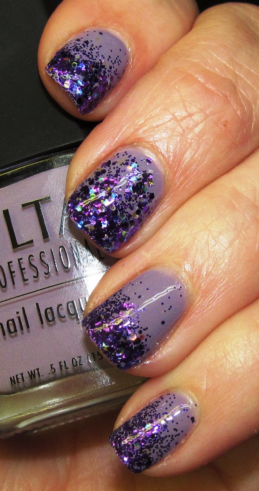 GETCHA NAILS DID: PURPLE LOOSE GLITTER GRADIENT