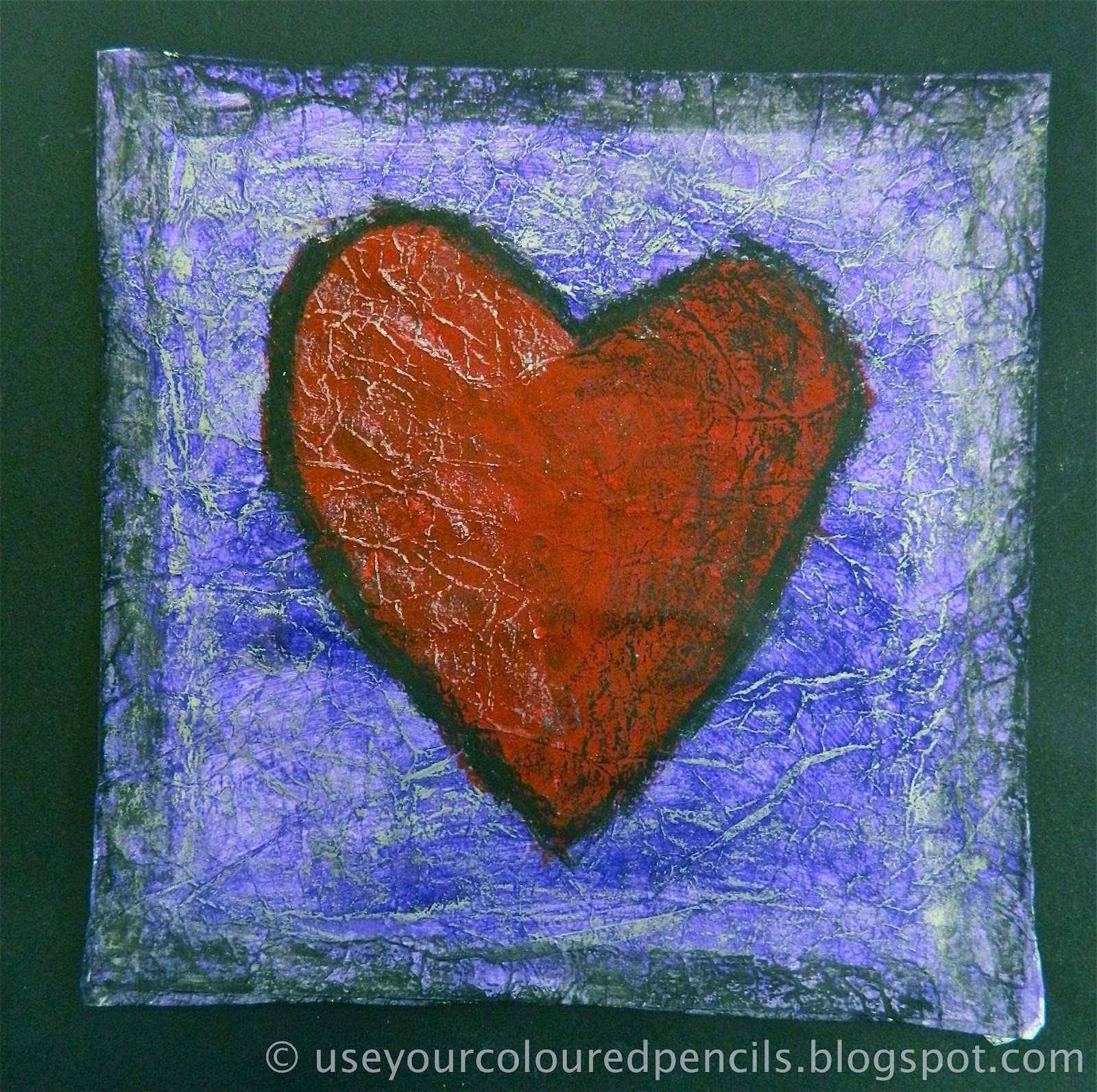 Use Your Coloured Pencils: Textured Heart Paintings