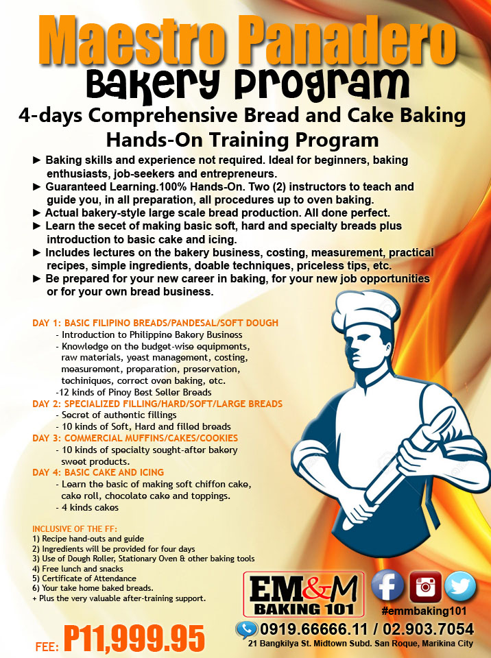 EM&M Bread Baking Workshop and Tutorial: MAESTRO PANADERO 4-DAYS BAKERY ...