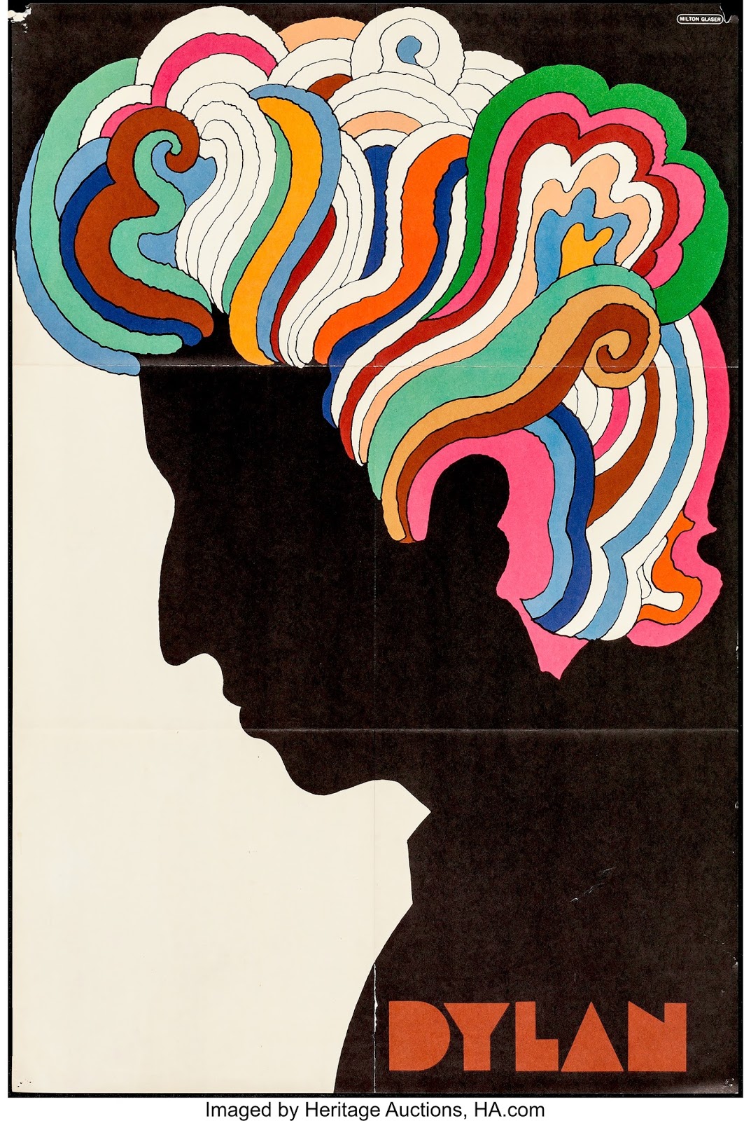 Vintage Bob Dylan poster by Milton Glaser