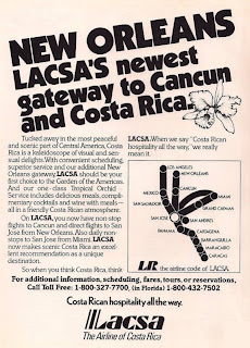 Airline memorabilia: LACSA (1980)