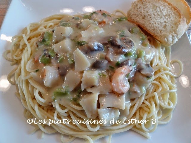 Les plats cuisinés de Esther B: Spaghetti aux fruits de mer