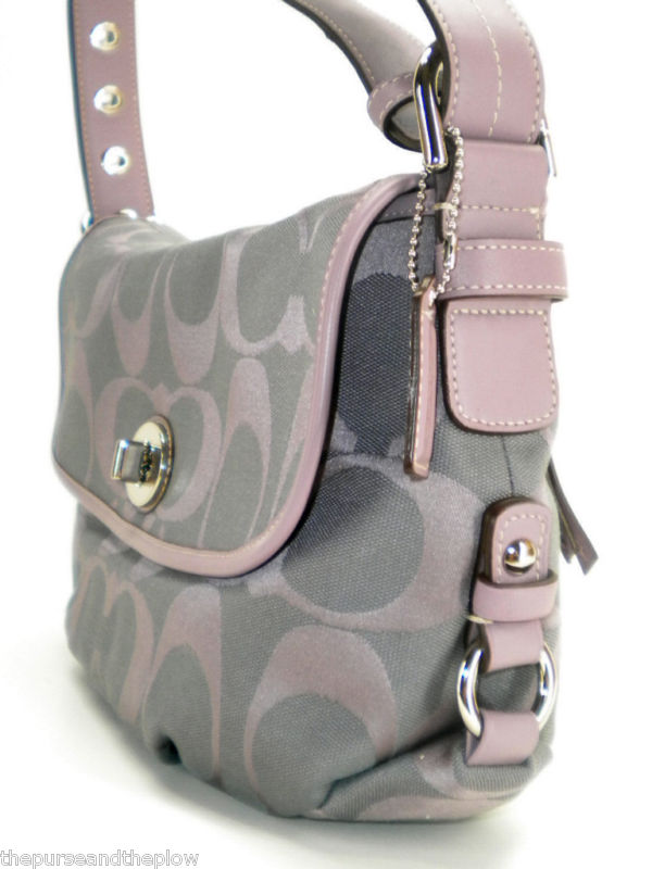 BegCanteq: Item # 1306: COACH HANDBAG HEATHER LILAC SIGNATURE FLAP ...