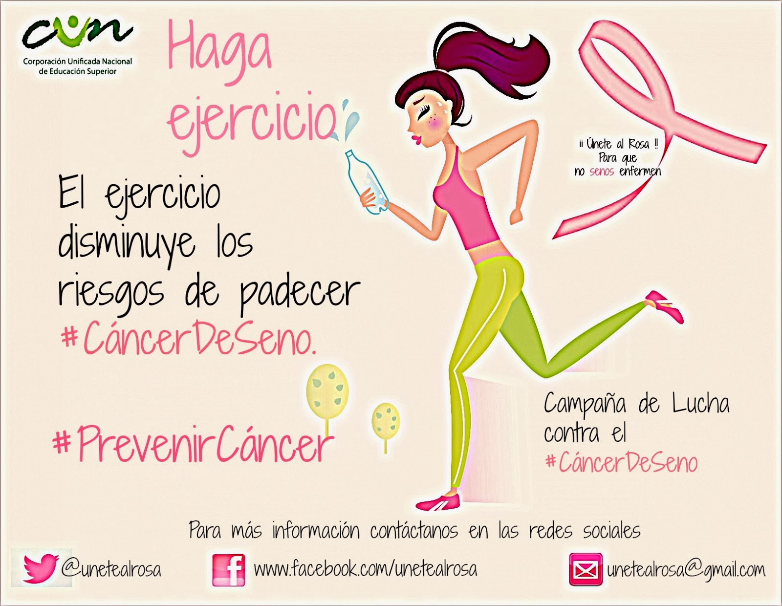 Campaña Únete al Rosa: 10 FORMAS DE PREVENIR EL CÁNCER DE MAMA
