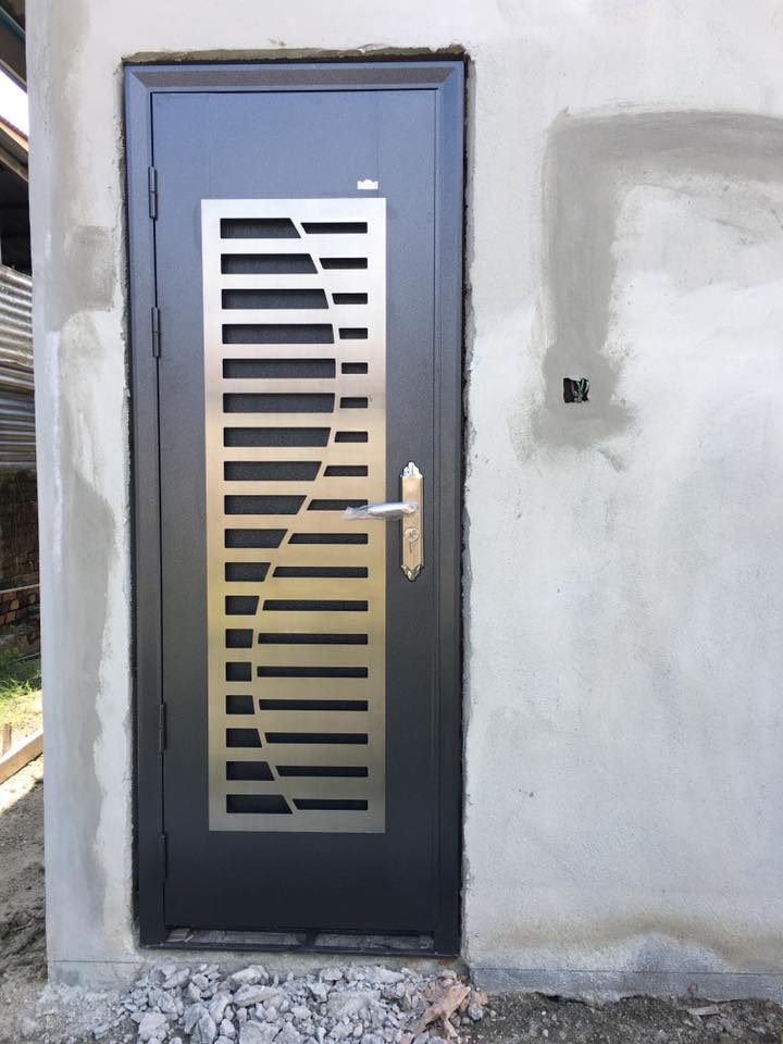 THC Security Door PERAK: AP1 Single Layer 3ft x 7ft 304 STAINLESS STEEL