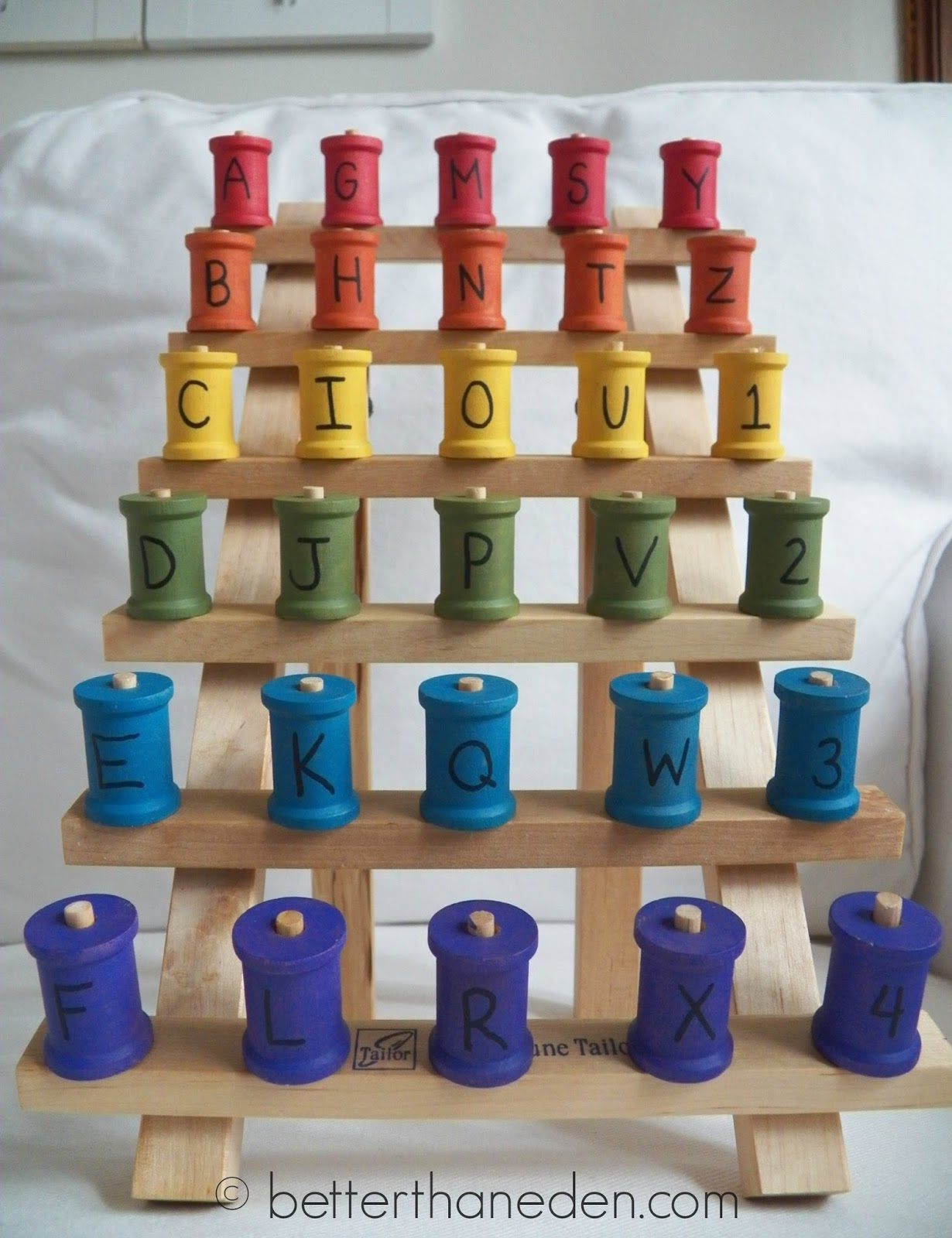 A (simple, I promise!) DIY Wooden Spool Sorting Toy - Mary Haseltine