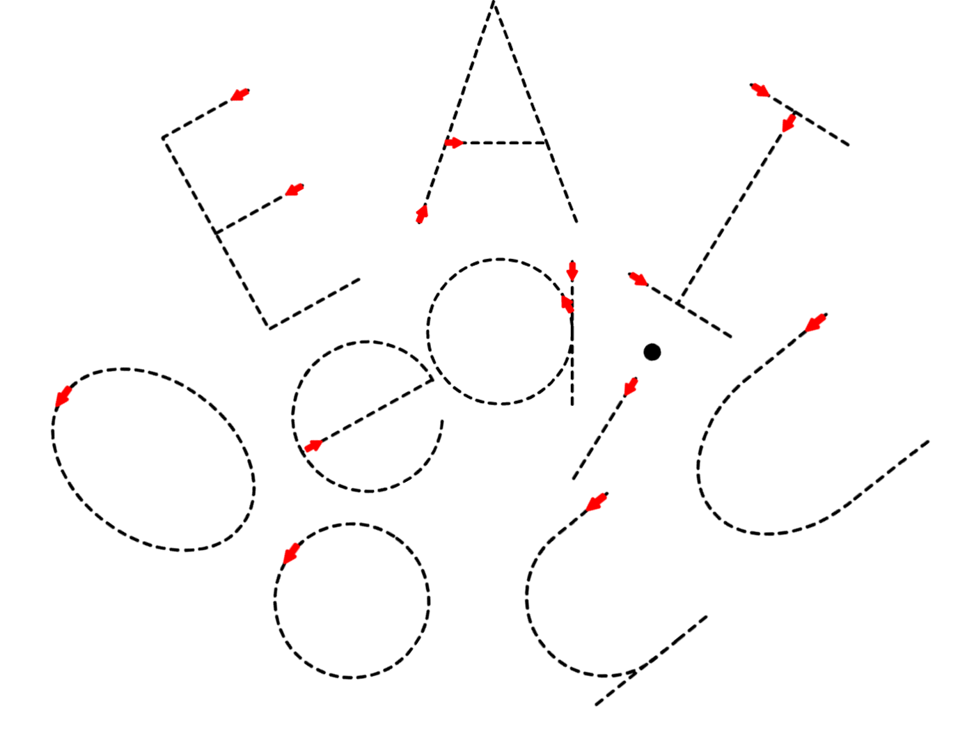 Pasitos al aprendizaje: Grafomotricidad, fichas de letras.