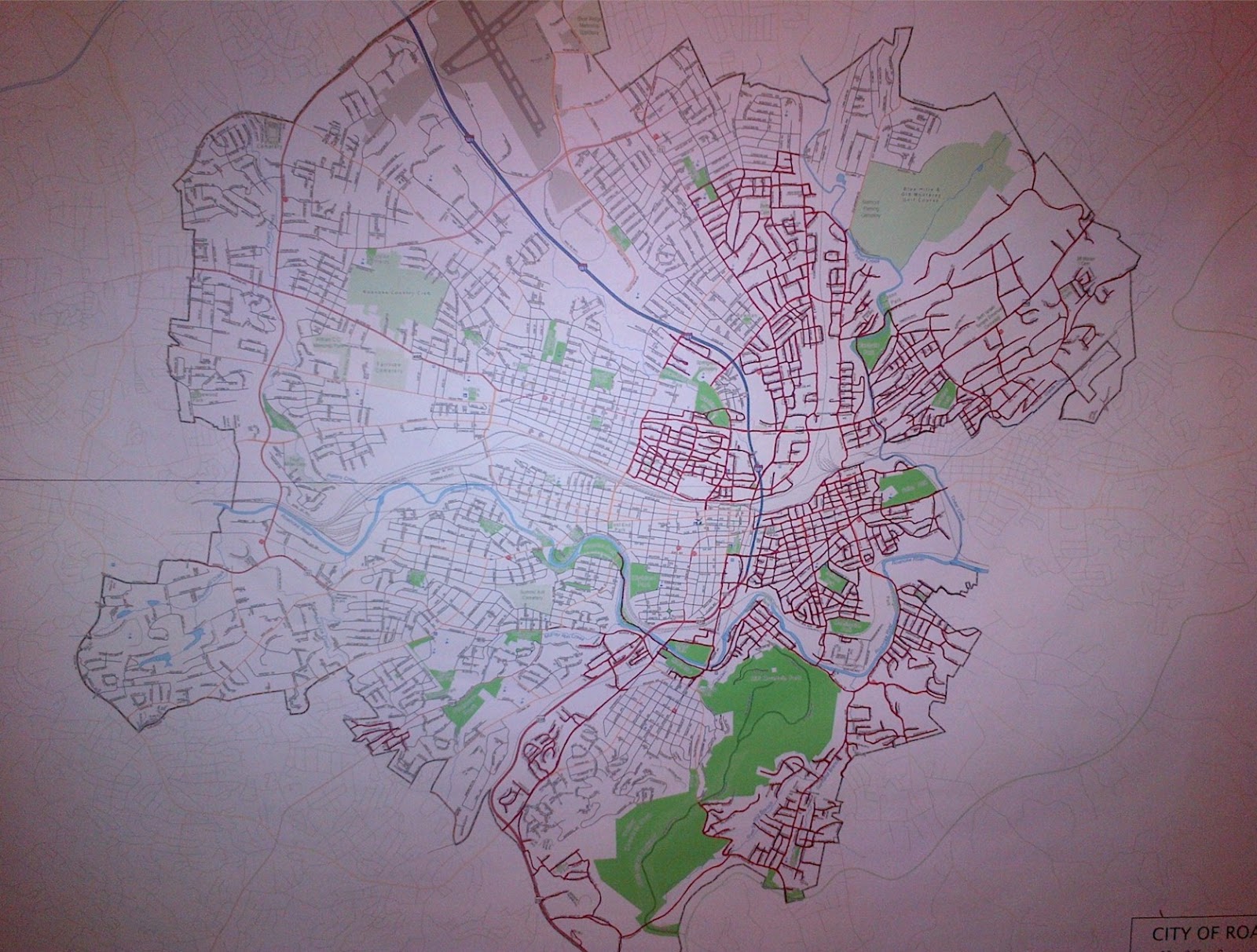 Walking Roanoke City: Map