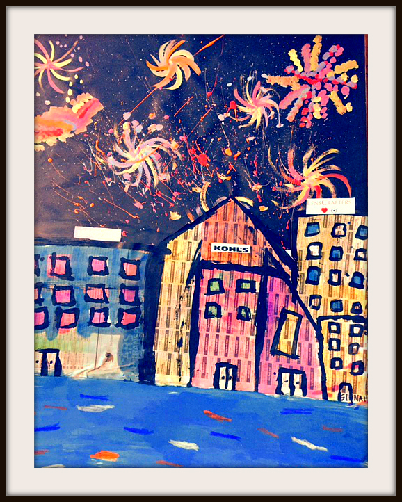 MaryMaking: Cityscapes with Fireworks Collages