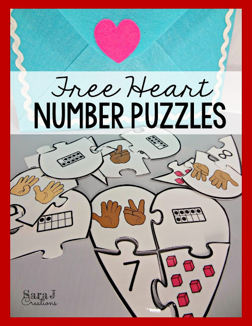 Classroom Freebies Too: Valentine Number Puzzles