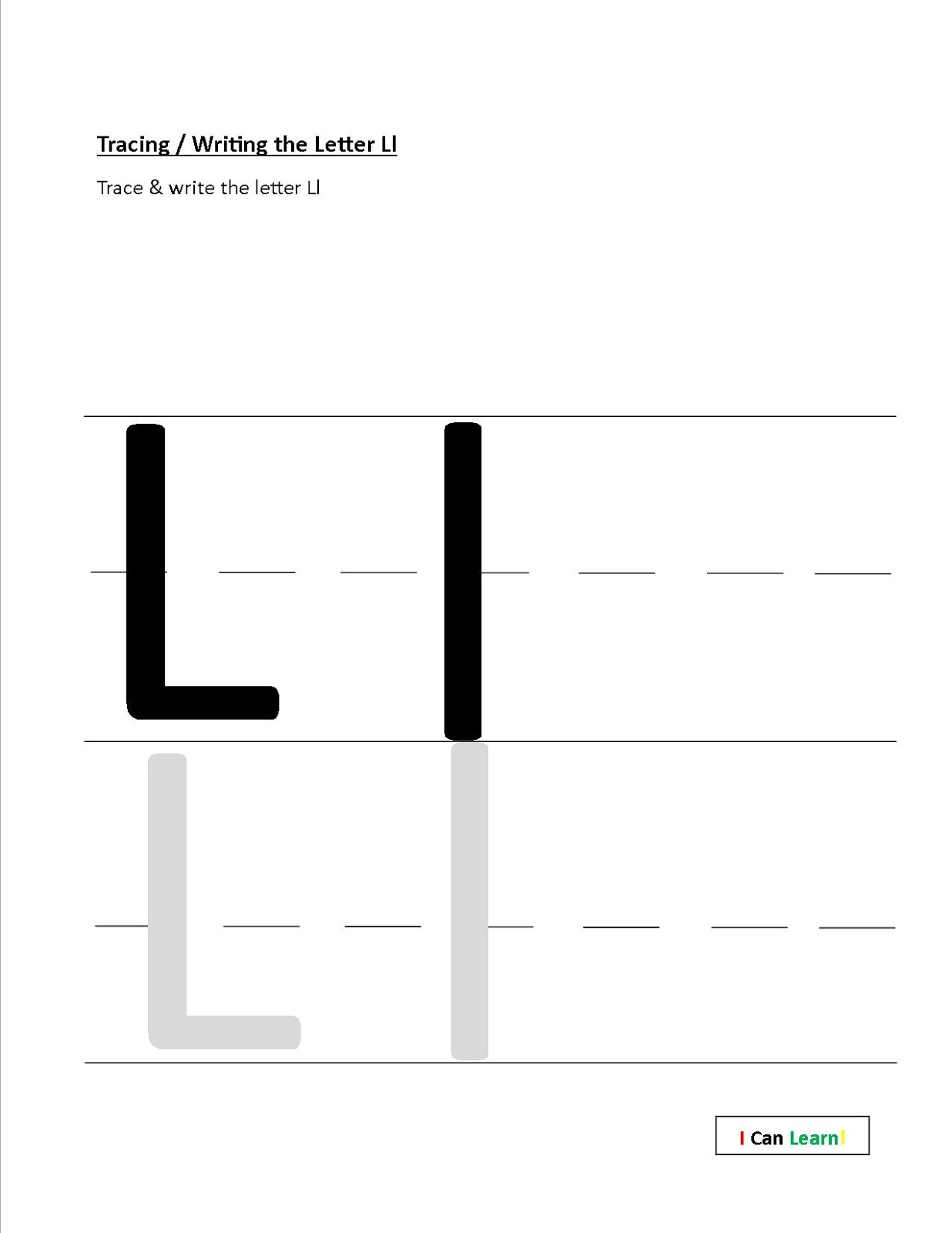 I CAN LEARN!: The Letter "Ll"...