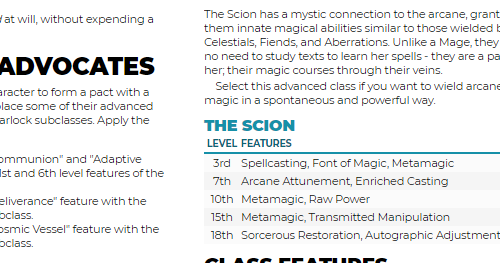 d20 Modern Conversion: Magical Advanced Classes 2 (Advocate and Scion)