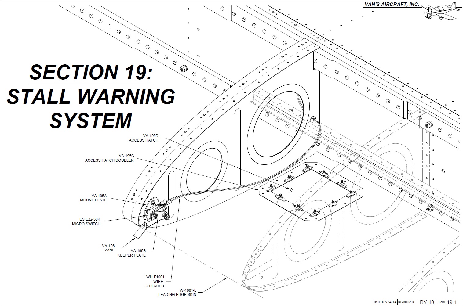Operation "RV-10": Kit Progress, Stall Warning & Tailcone Attach
