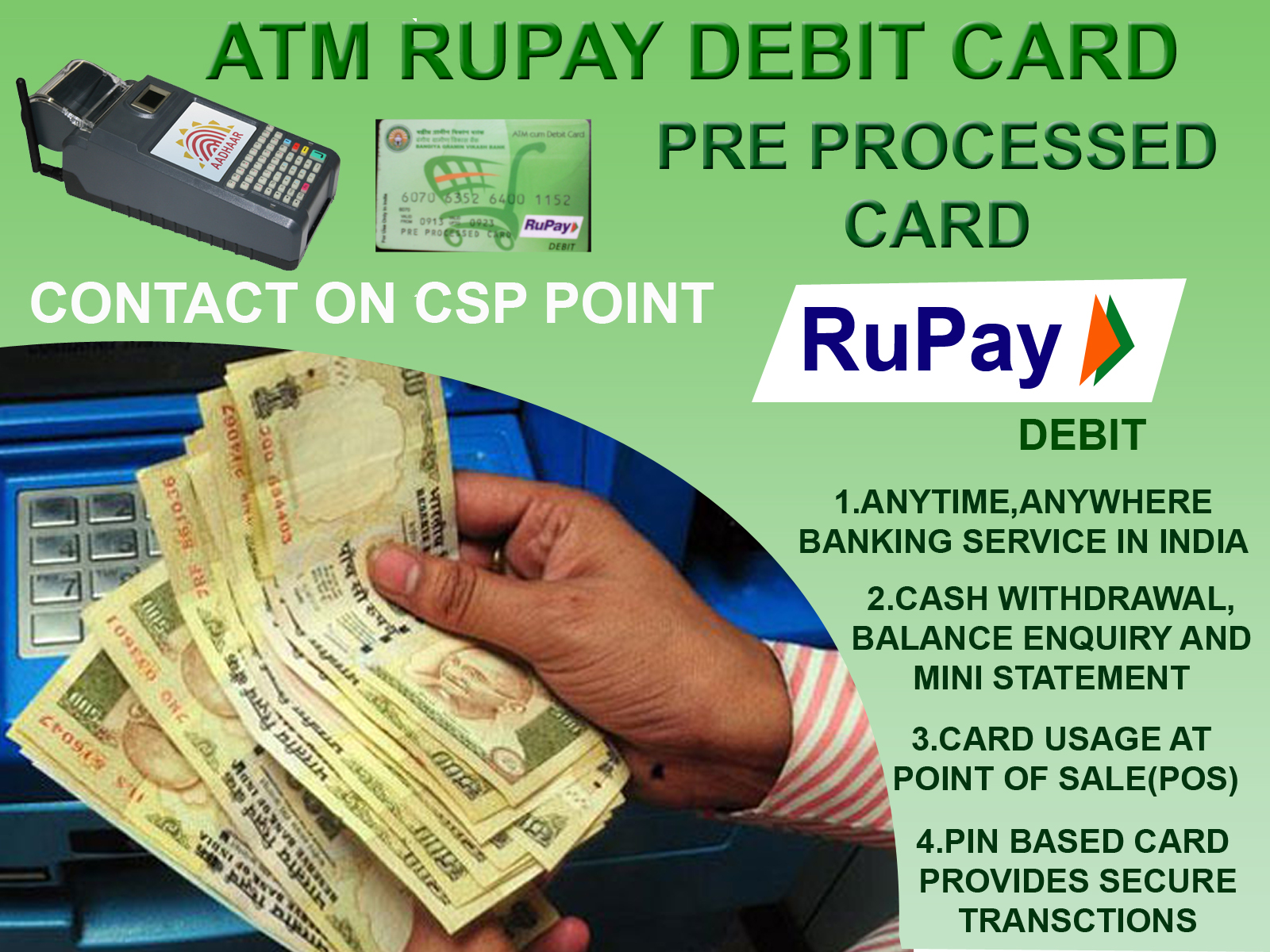 BANGIYA GRAMIN VIKASH BANK CSP POINT: ATM RUPAY DEBIT CARD