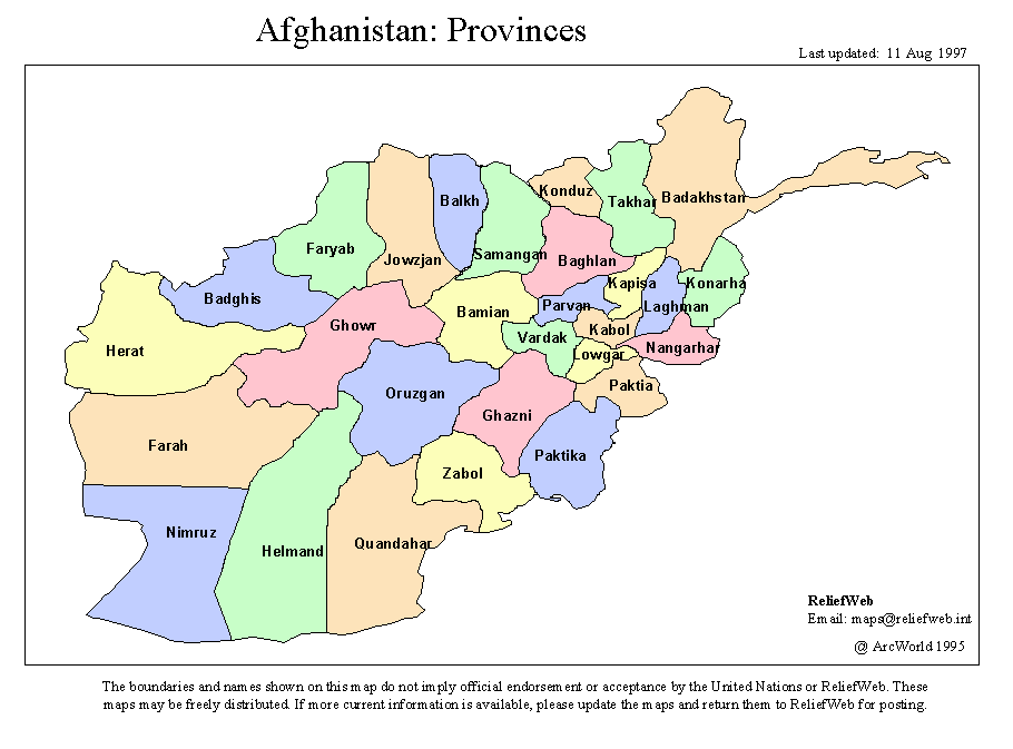 AFGHANISTAN - GEOGRAPHICAL MAPS OF AFGHANISTAN ~ Klima Naturali™