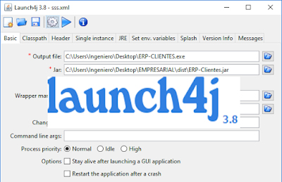 Convertir jar a ejecutable exe con Launch4j