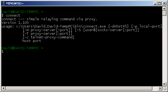 David Bains Blog Using Msysgit And Connect On Windows To Work With Via A Proxy